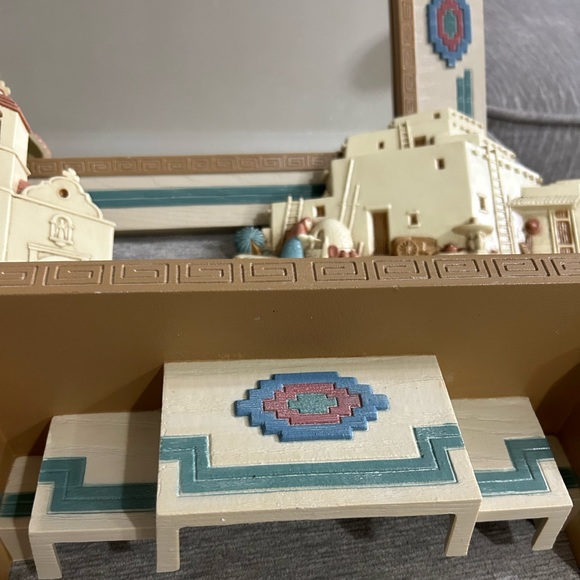 Home Interiors | Wall Decor | Aztec Mirror Wall Shelf Plaque Mission ...